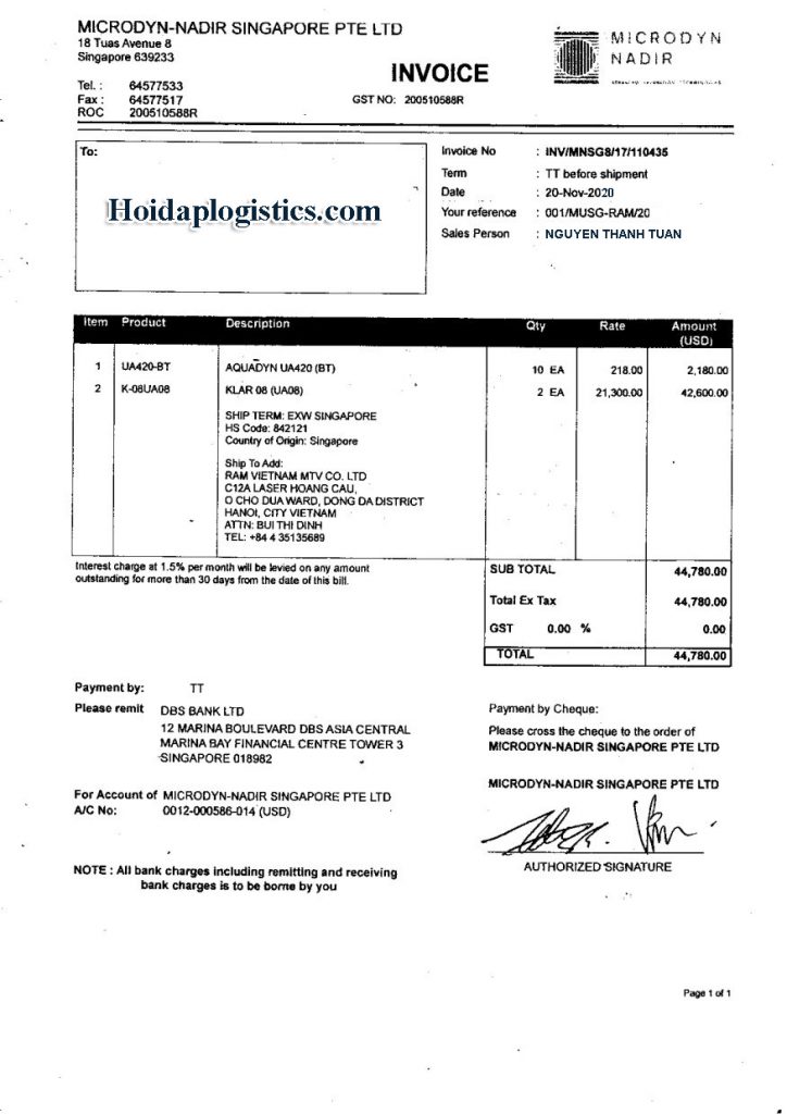 Commercial Invoice là gì?Mẫu commercial invoice